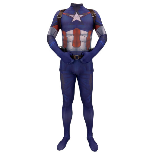 (Adult S(140-150cm)) Patriotic Hero Bodysuit Star-Spangled Jumpsuit for ...
