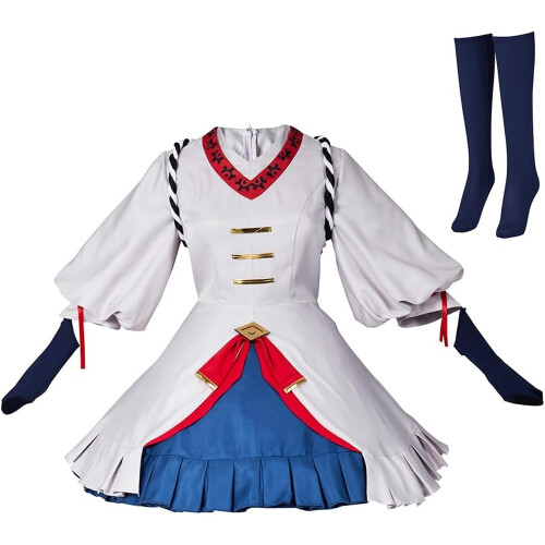(Medium) Purah Cosplay Costume Women Botw Purah Dress with Socks Full ...