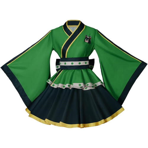 (Small) Anime MHA Asui Tsuyu Cosplay Costume Women's Froppy Kimono ...