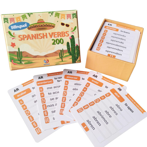 200 Spanish English Bilingual Verbs Verbos Conjugation Presente ...