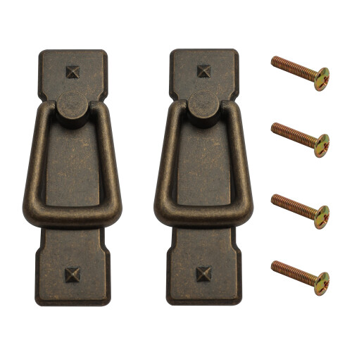 Vintage Drop Handles 2 Pack Antique Bronze Door Ring Pull Handles ...