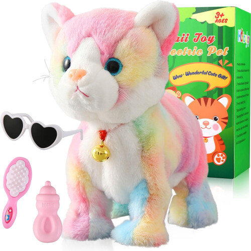 Colorful Plush Robot Cat Stuffed Animal Interactive Cat Robot Toy ...