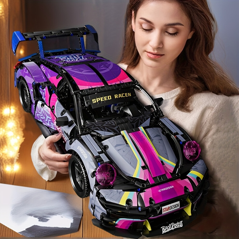 (Multicolor) 1300pcs Colorful Super Car Building Blocks Kit, Giant Cool ...