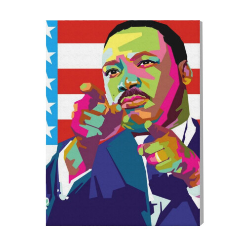 (Martin Luther King Jr=4407) Canvas Print Pop Art Framed DIY Install ...