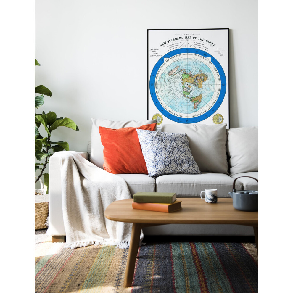 1892 Flat Earth Map of the World Alexander Gleason's New Standard Map ...