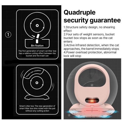 Rotating Automatic Cat Litter Box Self Cleaning and Deodorization with ...