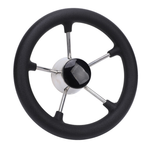 11 Inch Boat Steering Wheel 5 Spoke 25 Degree Stainless Steel Marine ...