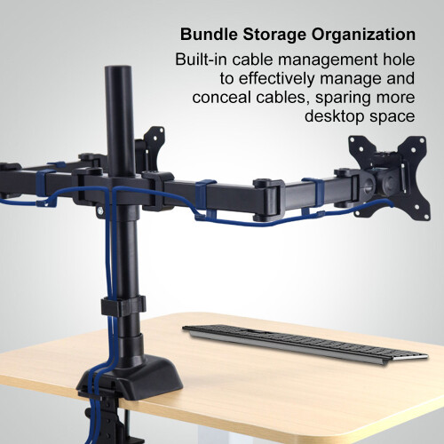 Dual Monitor Mount Aluminum Alloy 360 Rotating Monitor Stand Holds 17 ...