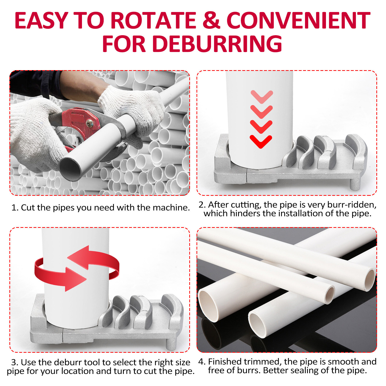 Deburring Tool for PVC Pipe Plumbing Tools, Professional Plastic Pipe ...