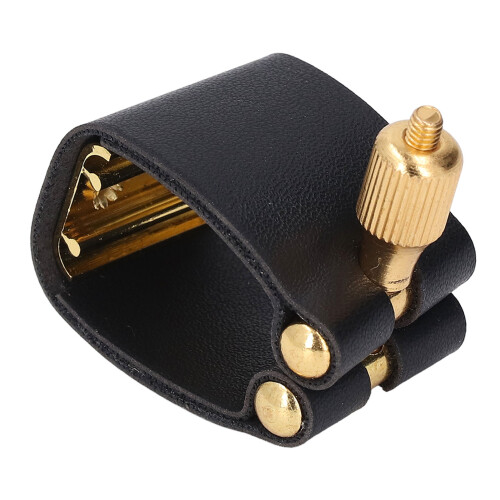 Sax Mouthpiece Ligature Leather Strap with Metal Clamp Compact Reed ...