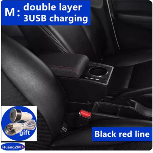 (M1 linea rossa 3USB)(M1 linea rossa 3USB)Per Renault Clio 5 Bracciolo ...