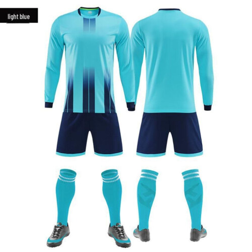 (Azul claro, XXL) Conjunto de fútbol de manga larga para hombre con ...