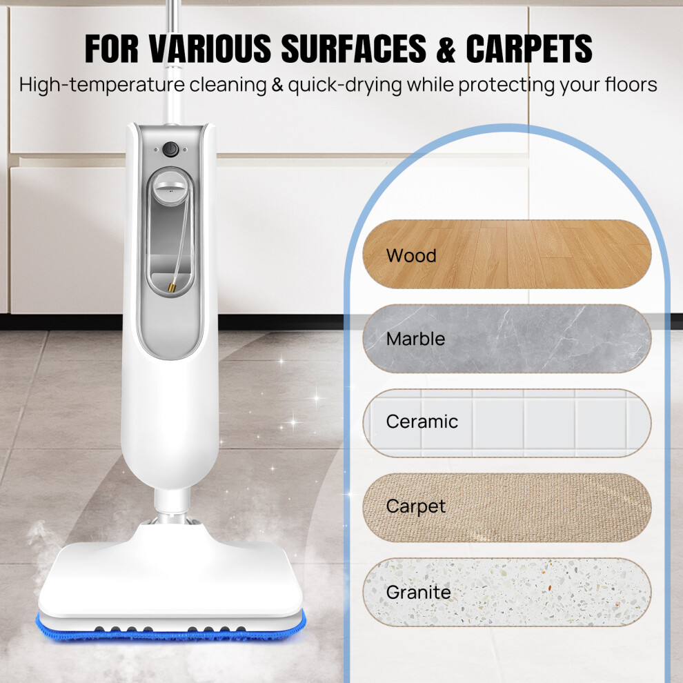 Steam Mop Carpet Cleaner Kills up to 99% of Bacteria 1500W Powerful ...
