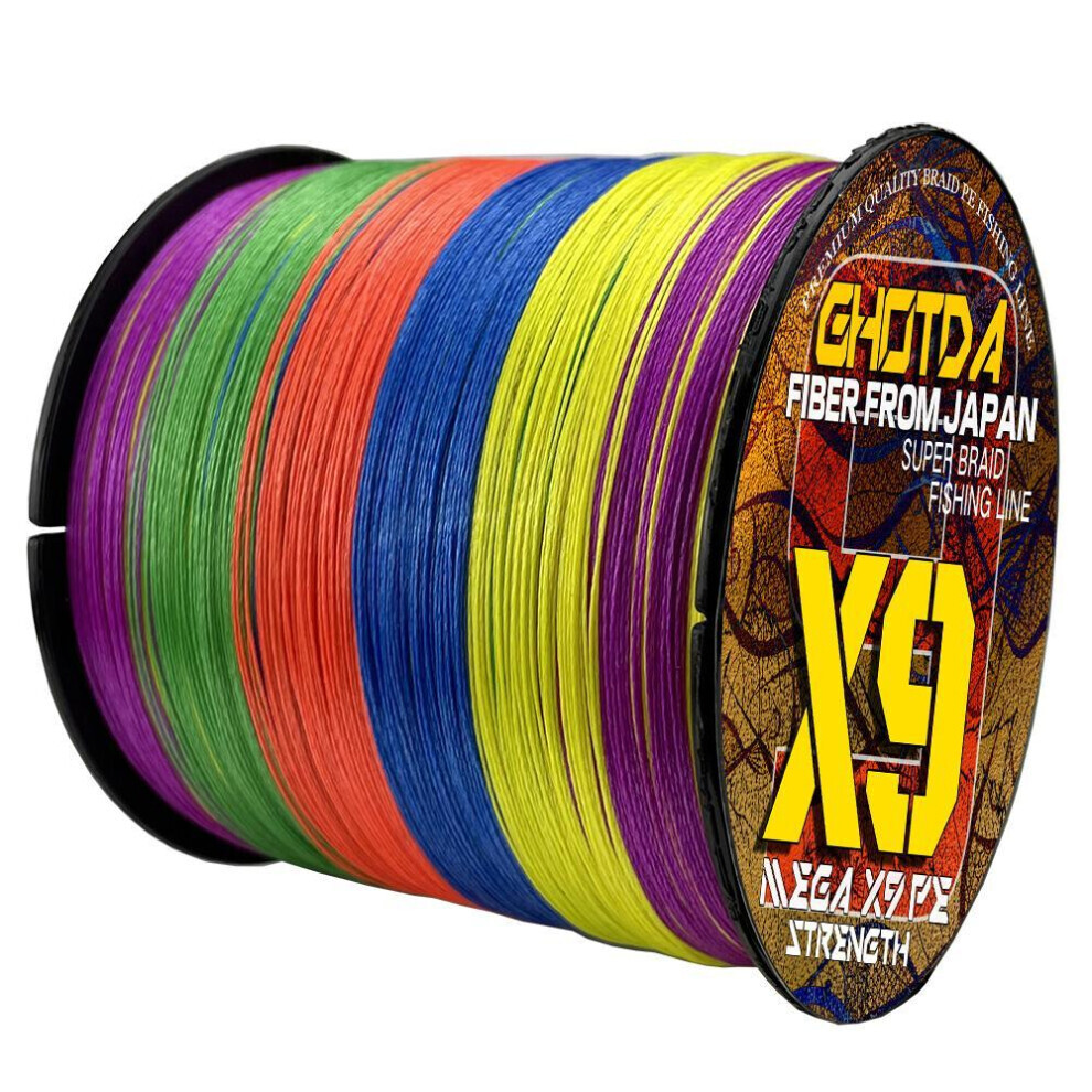 (multicolore, 40lb) Ligne de Pêche 9 Fil Multifilament Tressé Pe 500m ...