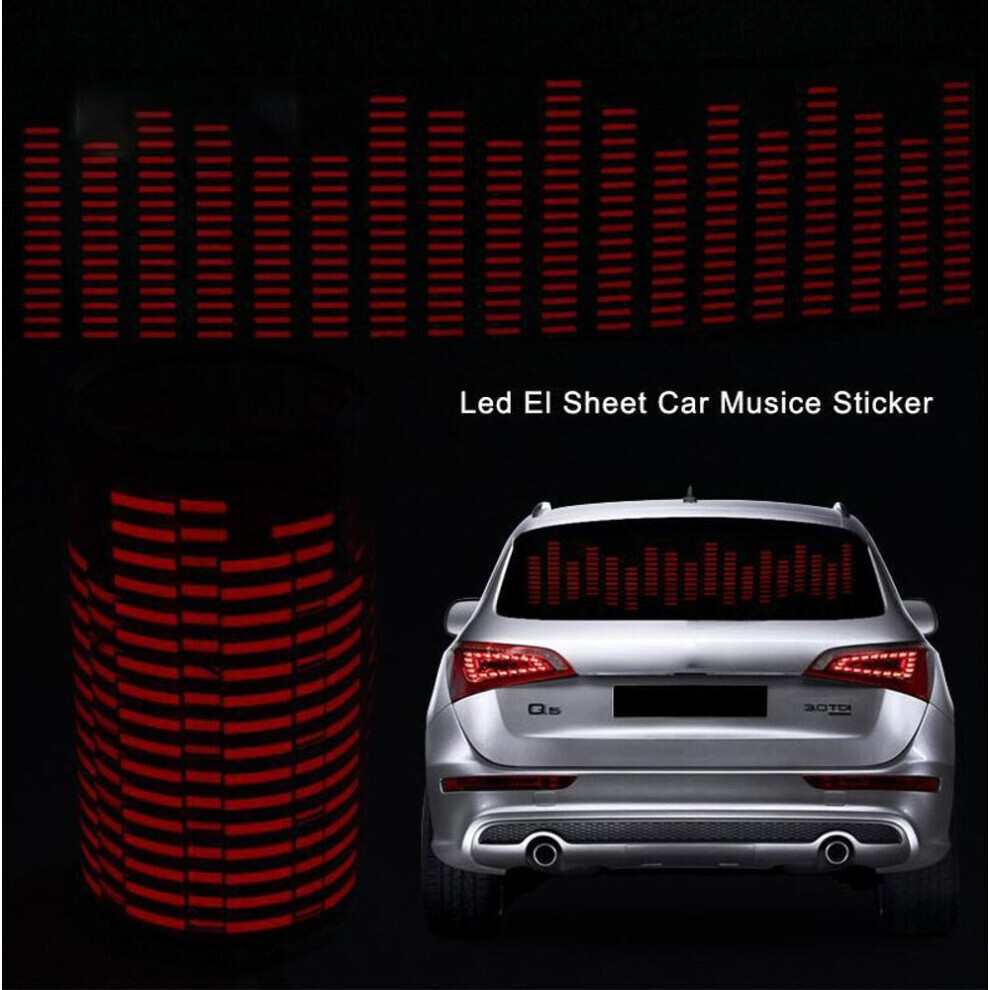 (red, 80*19cm) Car Rear Window Sticker Led Sound Activated Equalizer ...