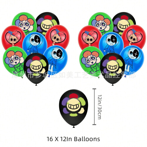 (Balloons-16pcs, Dandy World) Anime Cartoon Party Decoration, Dandy ...