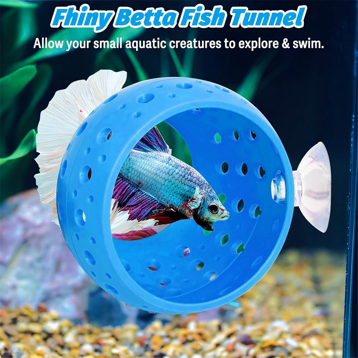 Tunnel Bettas, cachette pour poissons d'aquarium avec ventouse, grotte ...