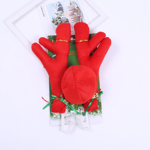 (Red)Weihnachten Auto Deko Rentier Geweih Set Ornamente rote Nase ...