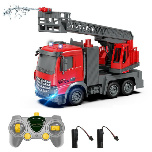 (blue-1 battery, One size) Remote Control Fire Ladder Toy 1/14 Electric ...
