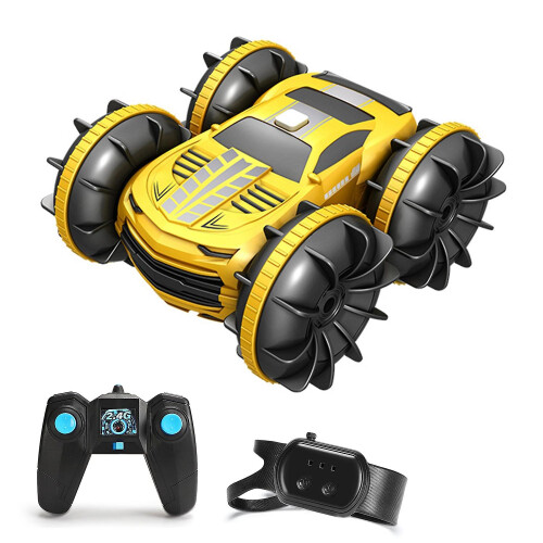 (As show, One size) RC Stunt Car Double-sided Car Amphibious RC Car for ...