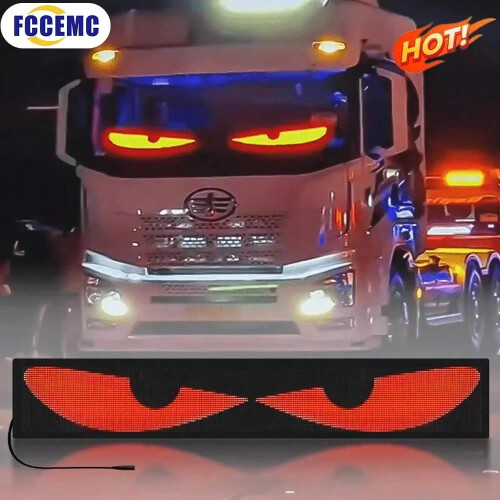 Truck Car Devil Eye LED Pixel Panel Light Remote Control Soft Foldable Lighting Scrolling For ...