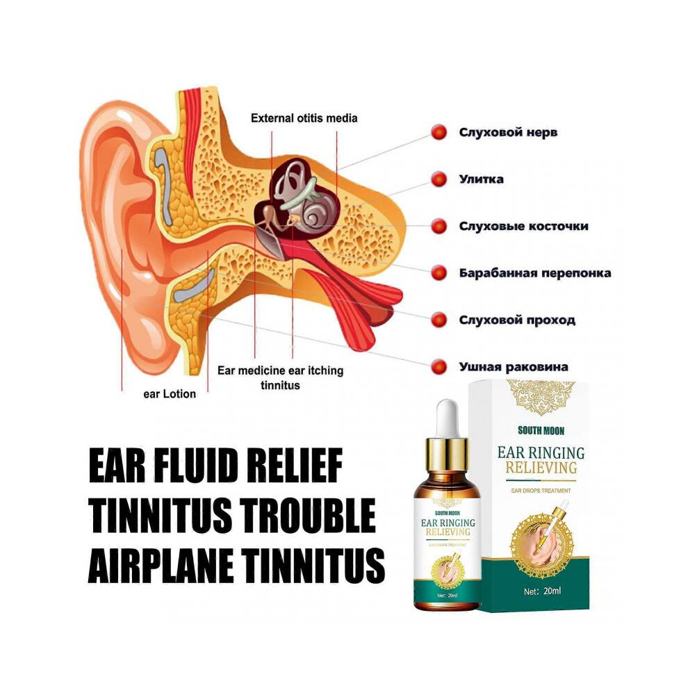 SOUTH MOON 20ml Ear Ringing Relieving Ear Drops Tinnitus Deafness Ear Swelling Ear Discharge ...