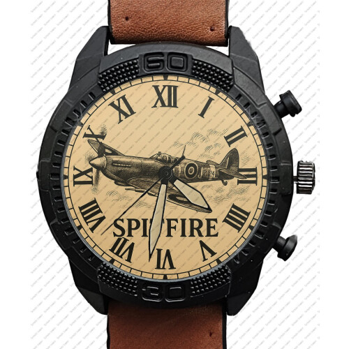 Spitfire WWII Plane #2 Rare Art Leather Strap Gift Wrist Watch on OnBuy