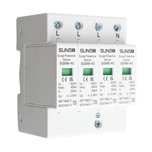 (As show, One size) 4P 40KA House Surge Din Rail Lowvoltage Protector ...