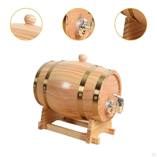 (as the picture, 1.5L Retro) Handcrafted Wooden Barrel Beverage ...