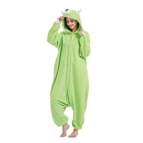 (Mike, L) Polar Fleece Sullivan Mike Wazowski Monster Kigurumi Adults ...
