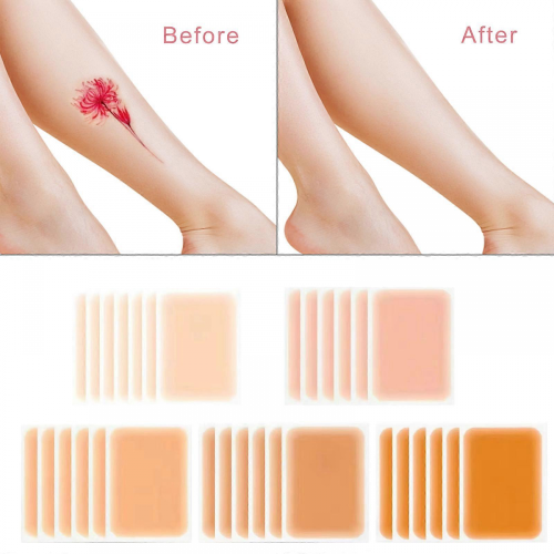 (Tez clara) 6 hojas de pegatinas ultrafinas para cubrir tatuajes ...