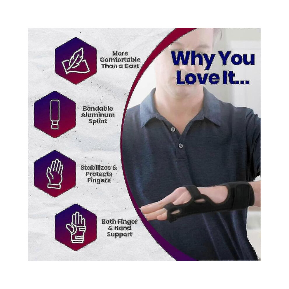 (Left hand)Metacarpal Finger Splint Hand Brace, Ulnar Gutter Splint ...