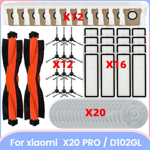 For Robot Vacuum X20 PRO Vacuum Parts Main Roller Side Brushes on OnBuy