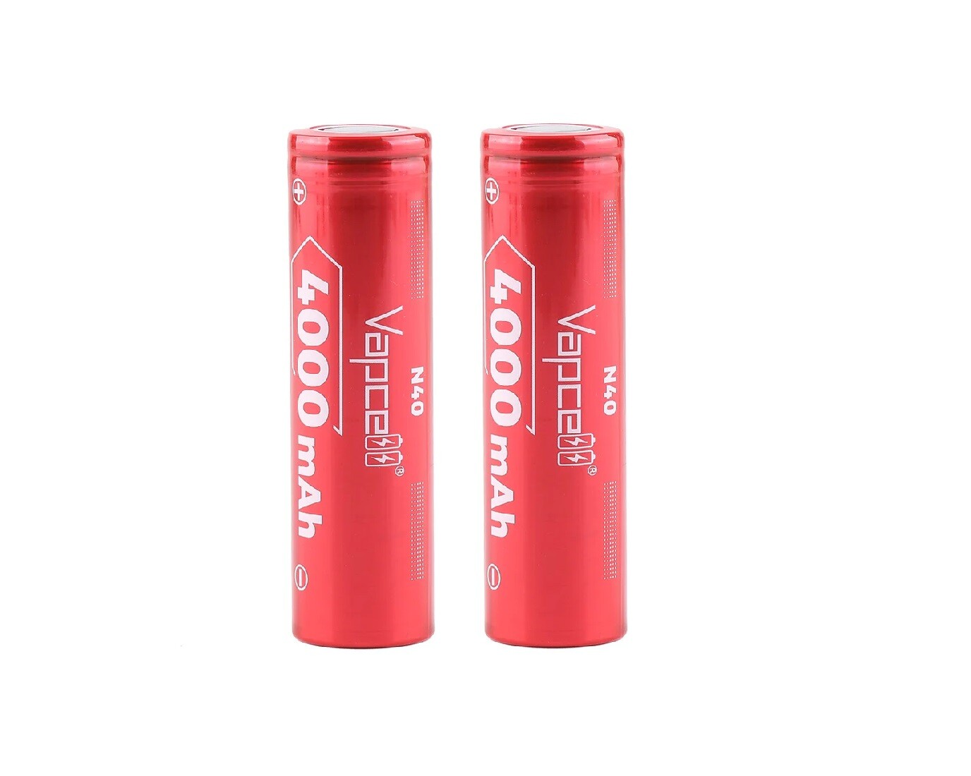 2x Vapcell N40 18650 4000mAh 3.7V Batteries 10A Flat + case on OnBuy