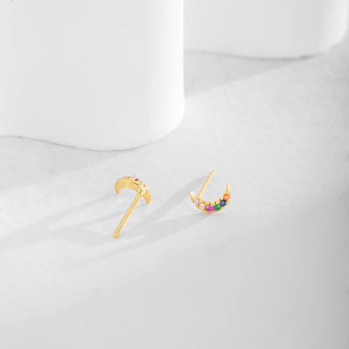 Micro-painted C-shaped Moon Mini Earrings on OnBuy