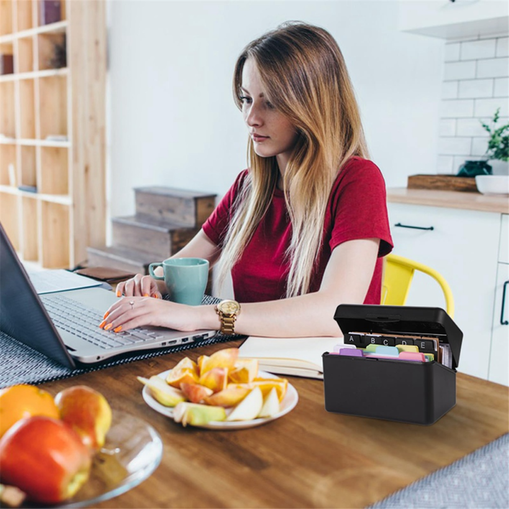 Ensemble de porte-fiches, boîte d'index avec 230 fiches assorties ...