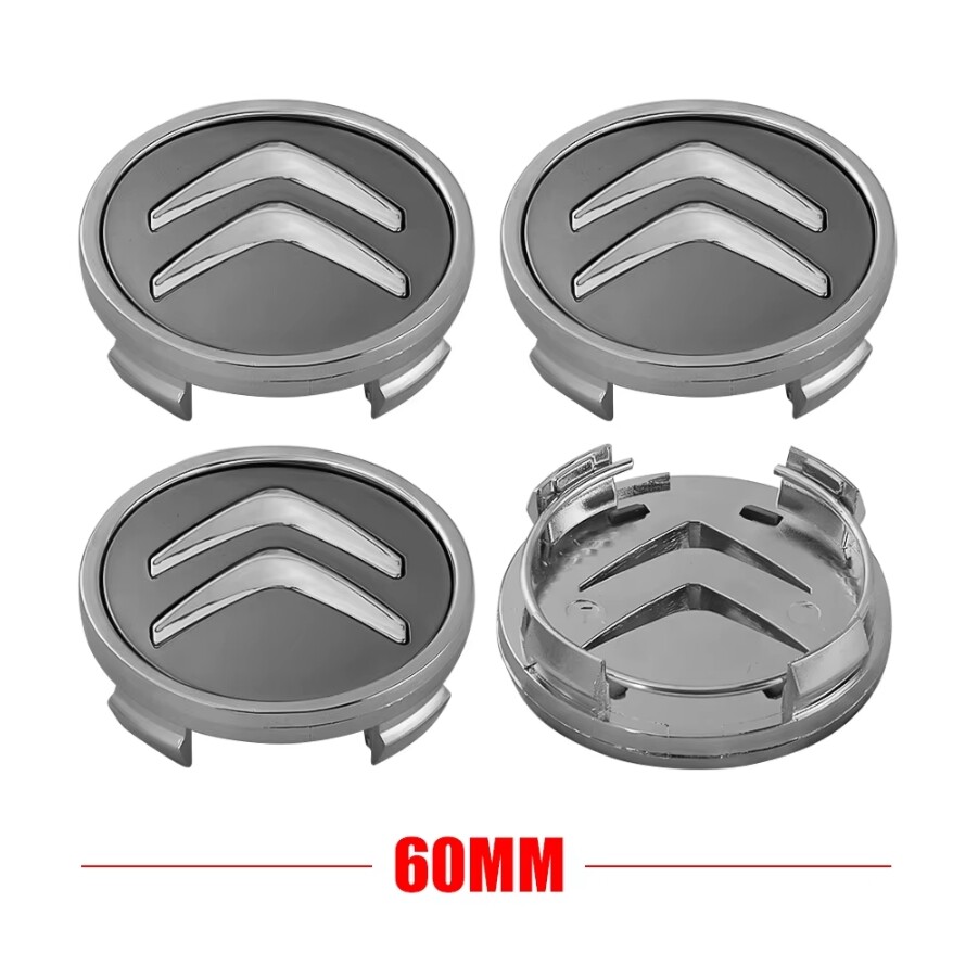 60mm Car Aluminum Logo Wheel Center Hub Cap Stickers For Citroen C4 C3 ...
