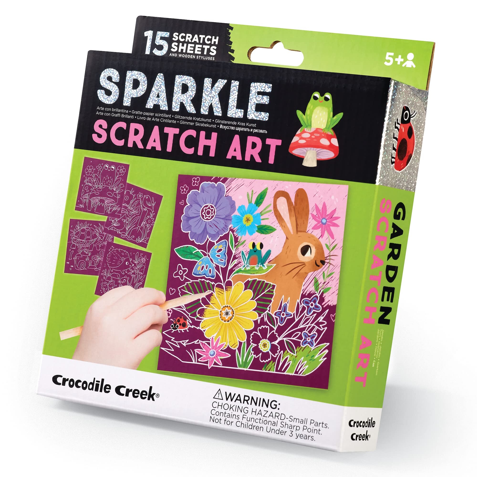 Crocodile Creek Garden Sparkle Scratch Art for Kids - 16-Sheet Scratch ...