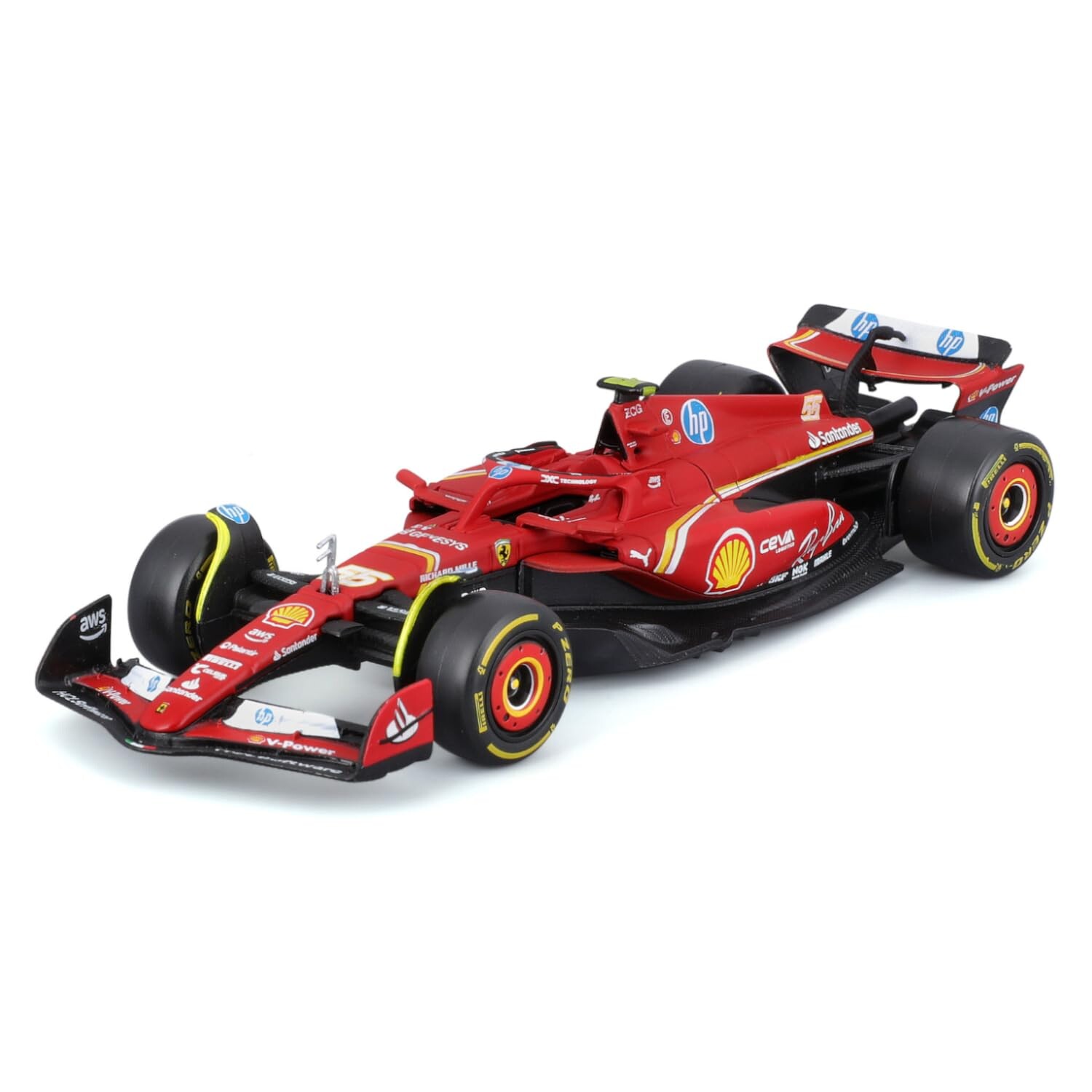 Bburago 1/43 SF-24 pro Scuderia Ferrari F1 Team SF24 Signature lit pod ...