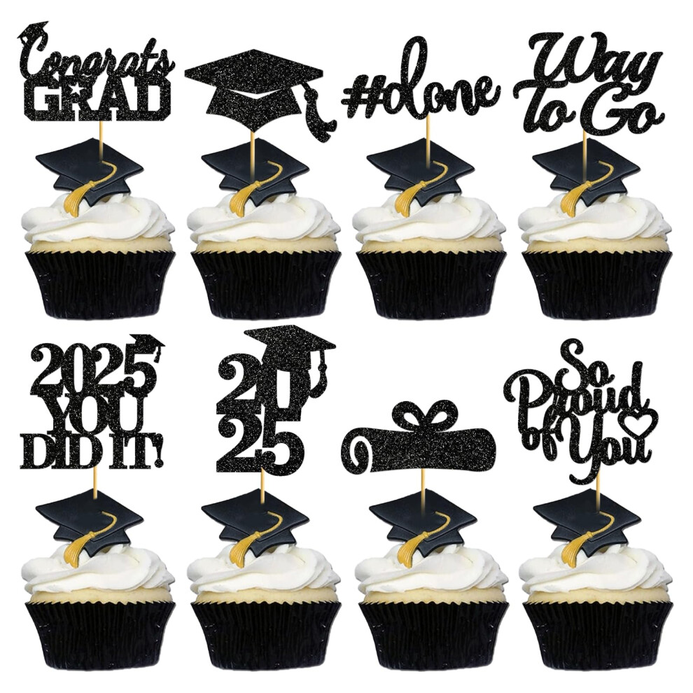 Graduation Cupcake Toppers 2025 Graduation Decorations Class Of 2025 ...