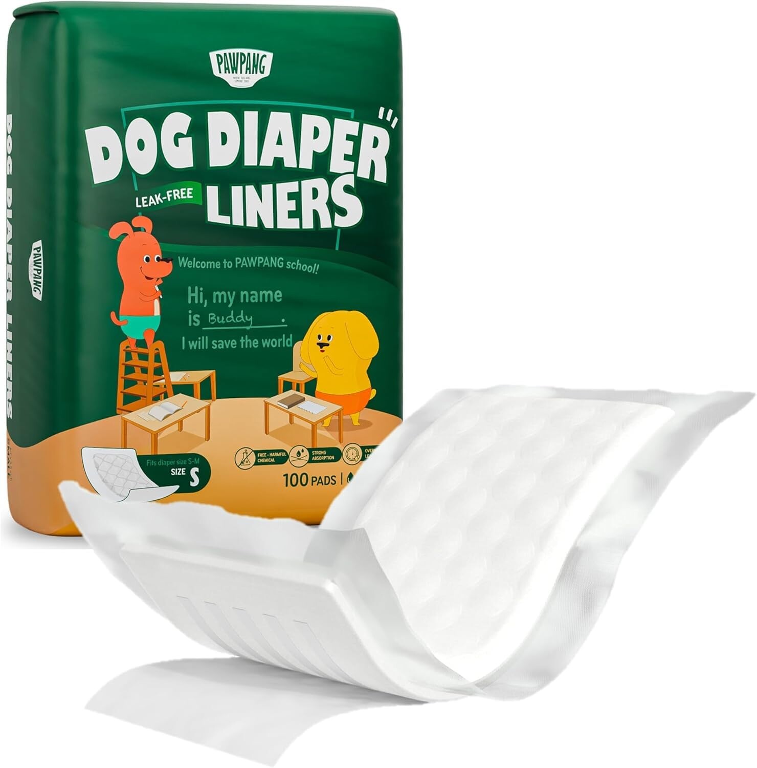 PAWPANG DISSOSABLE DOG DIAPER LINERS PADS BOOSTER POUR LES CHIENS ...