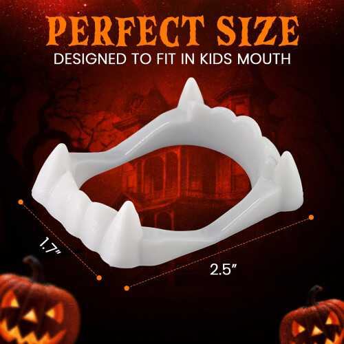 Srenta 144 Pack Vampire Teeth Kids Size - White Fake Vampire Teeth for ...