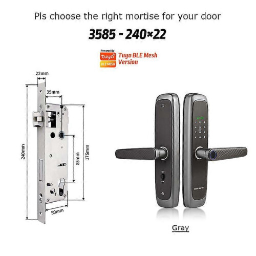 (Gray, 22 240 4585) New Kl5 Tuya Smart Door Lock Safe Digital ...