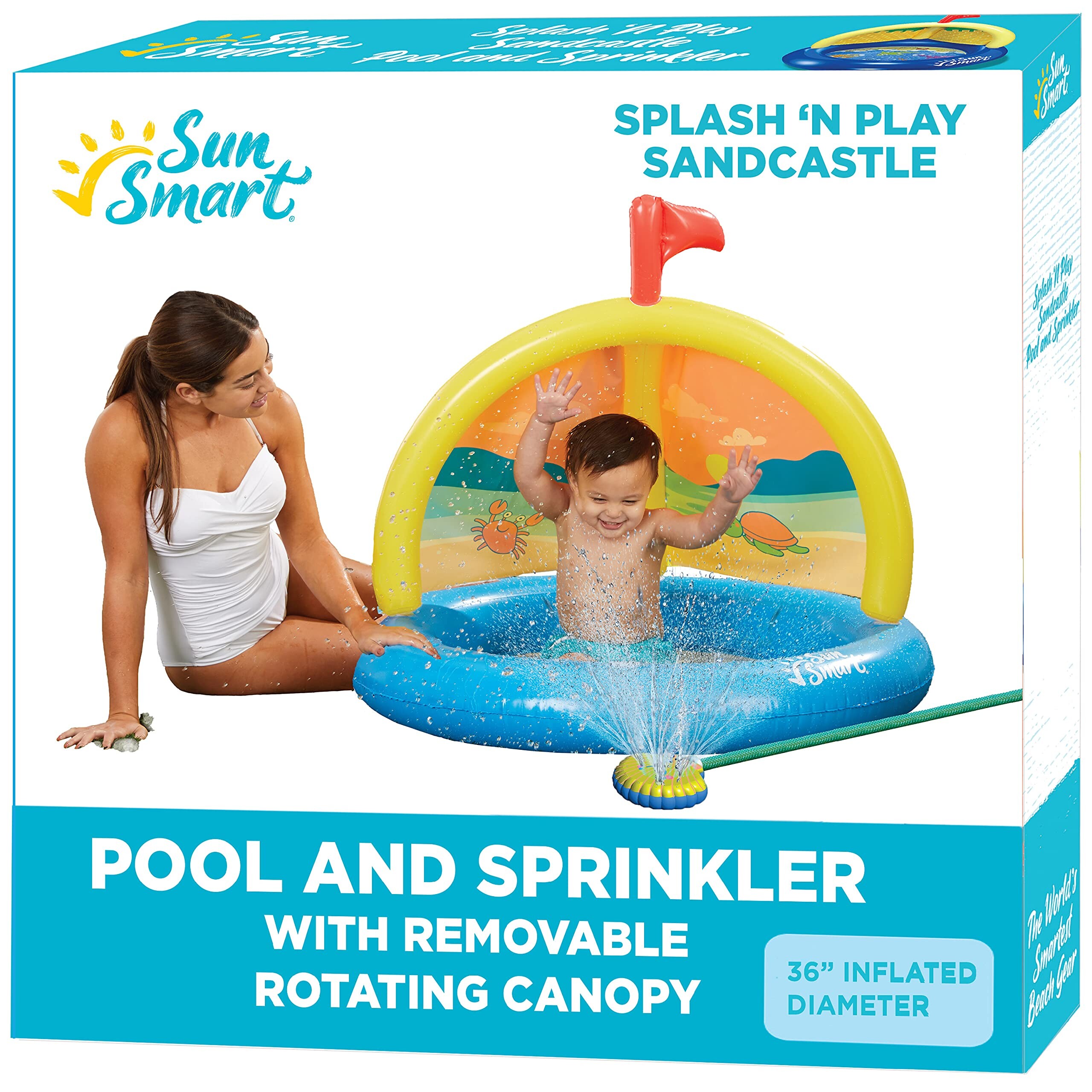 SunSmart Splash 'N Play Sandcastle Aufblasbares Kinderbecken und ...