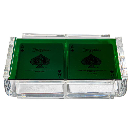 Luxe Dominoes Modern Elegant Playing Card Deck Holder Tray with 2 Decks ...