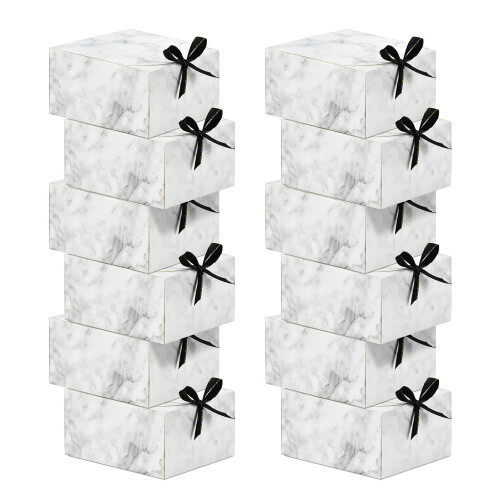 HUAPRINT Marble Gift Boxes with Lids 8x8x4 inches Bridesmaid Proposal ...