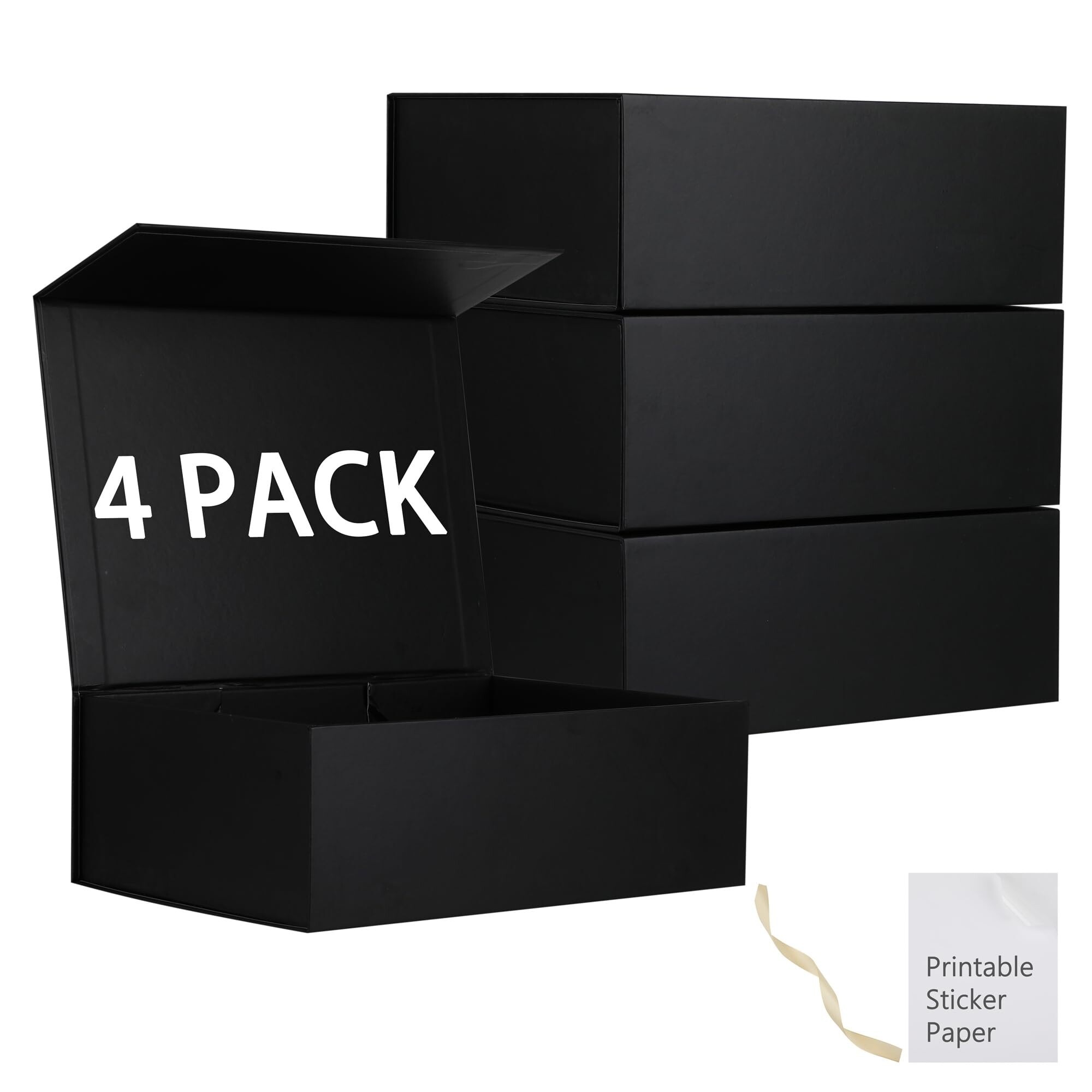 MUMUPACK 4 Pack Rose Gold Gift Boxes With Lids 12x8x4.5 Inch Bridesmaid Proposal Box And ...