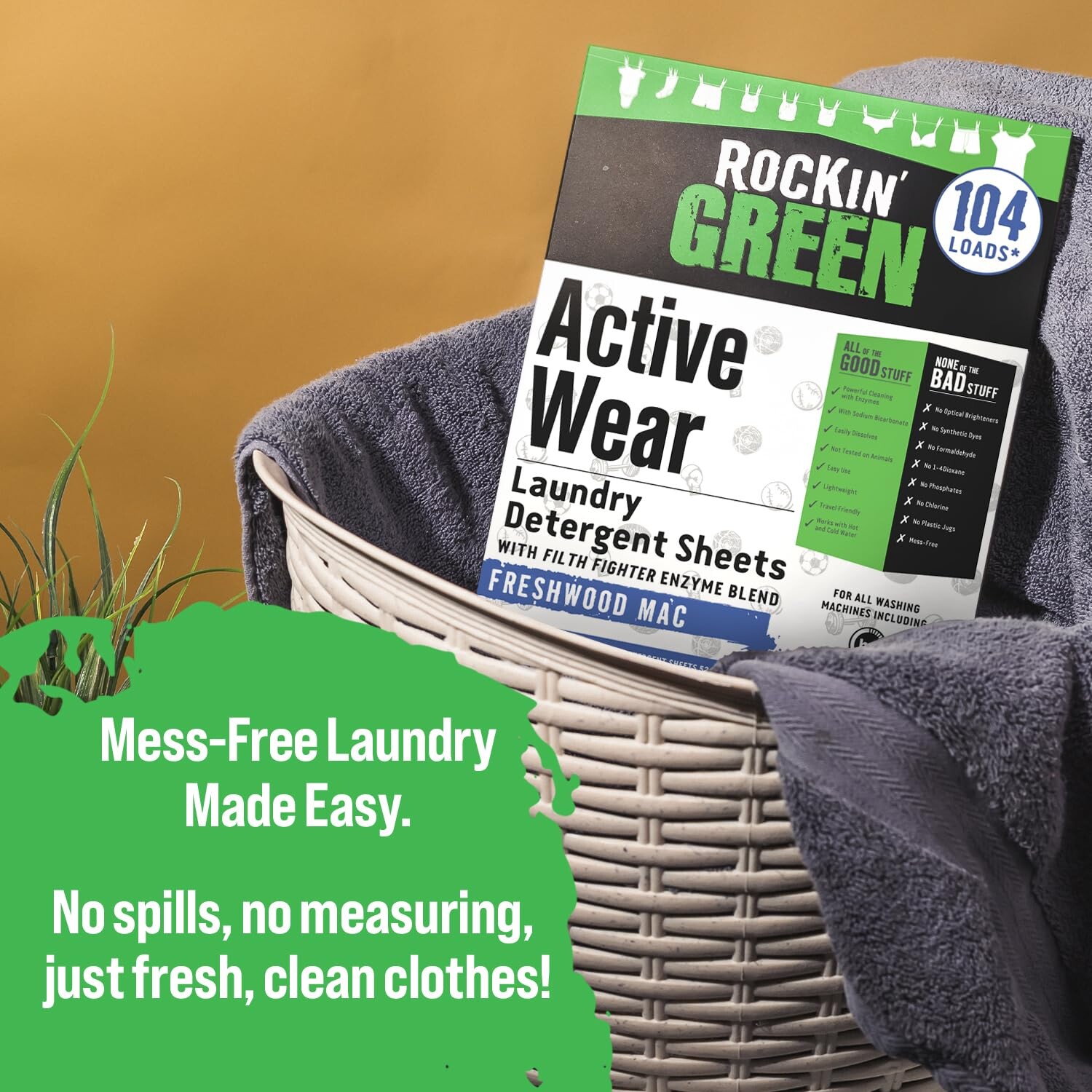 Rockin 'Green Active Wear Travel Laundry Dergents Feuilles - Dergent de ...