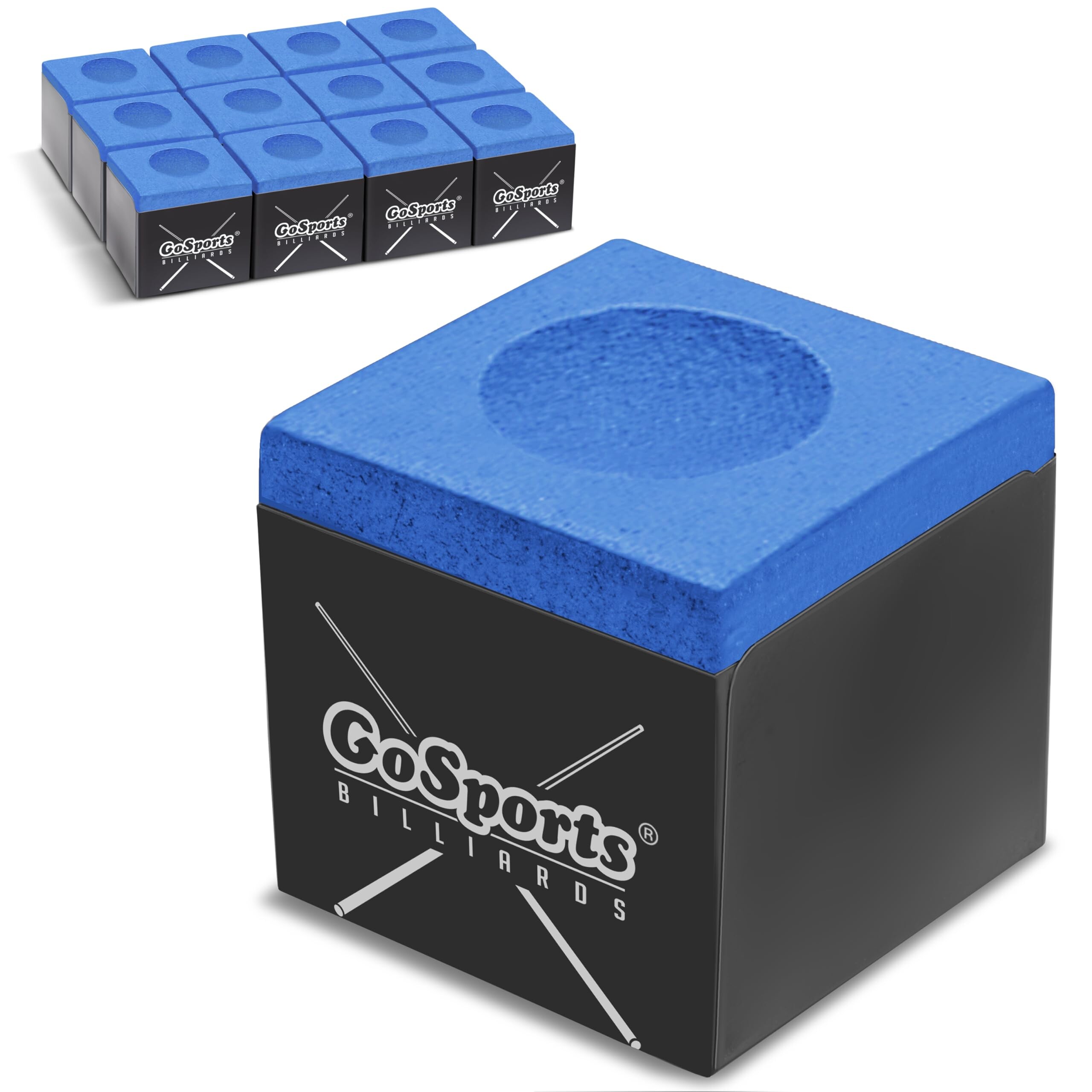 Gosports Premium Pool Cue Calk Cube 12 Pack - Blue Billard Pool Stick ...
