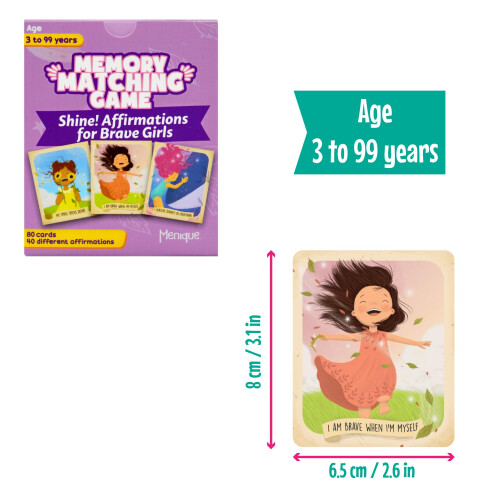 Menique Shine Memory Matching Game - 80 Cards (40 Pairs) with Positive ...